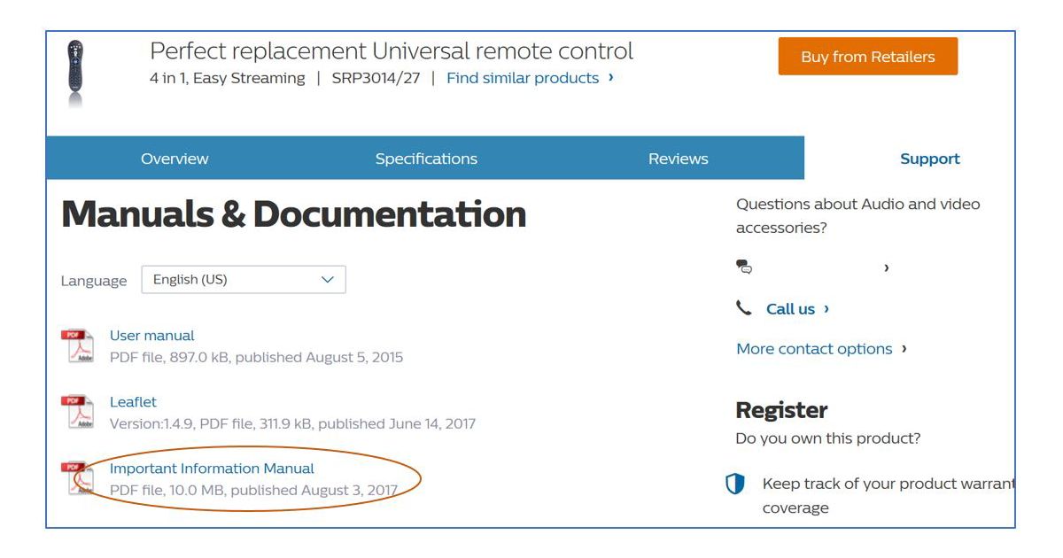 ¿Dónde está la lista de códigos para el mando a distancia universal ...