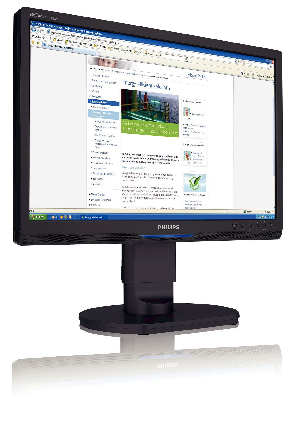 Moniteur LCD écran large 190BW9CB/97 | Philips