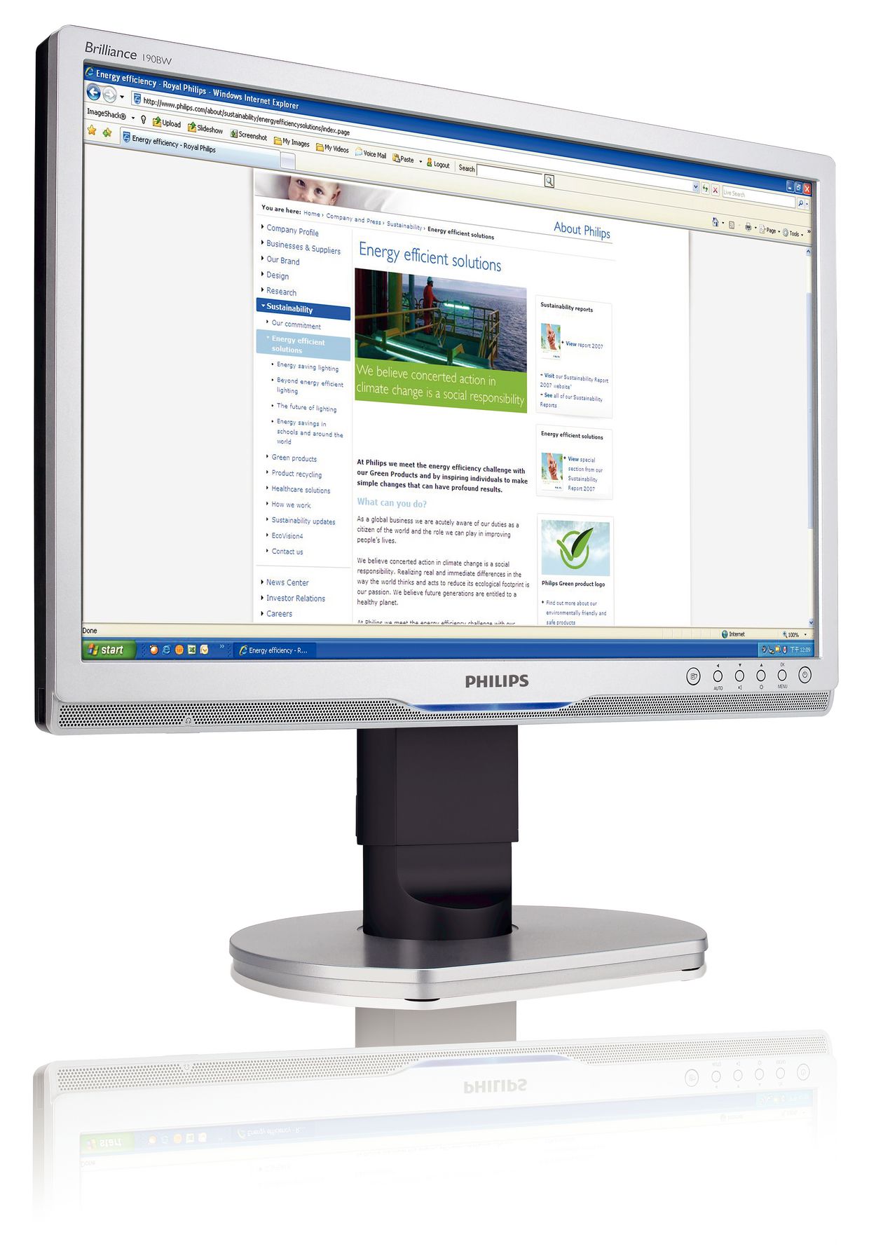 จอไวด์สกรีน LCD 190BW9CS/00 | Philips