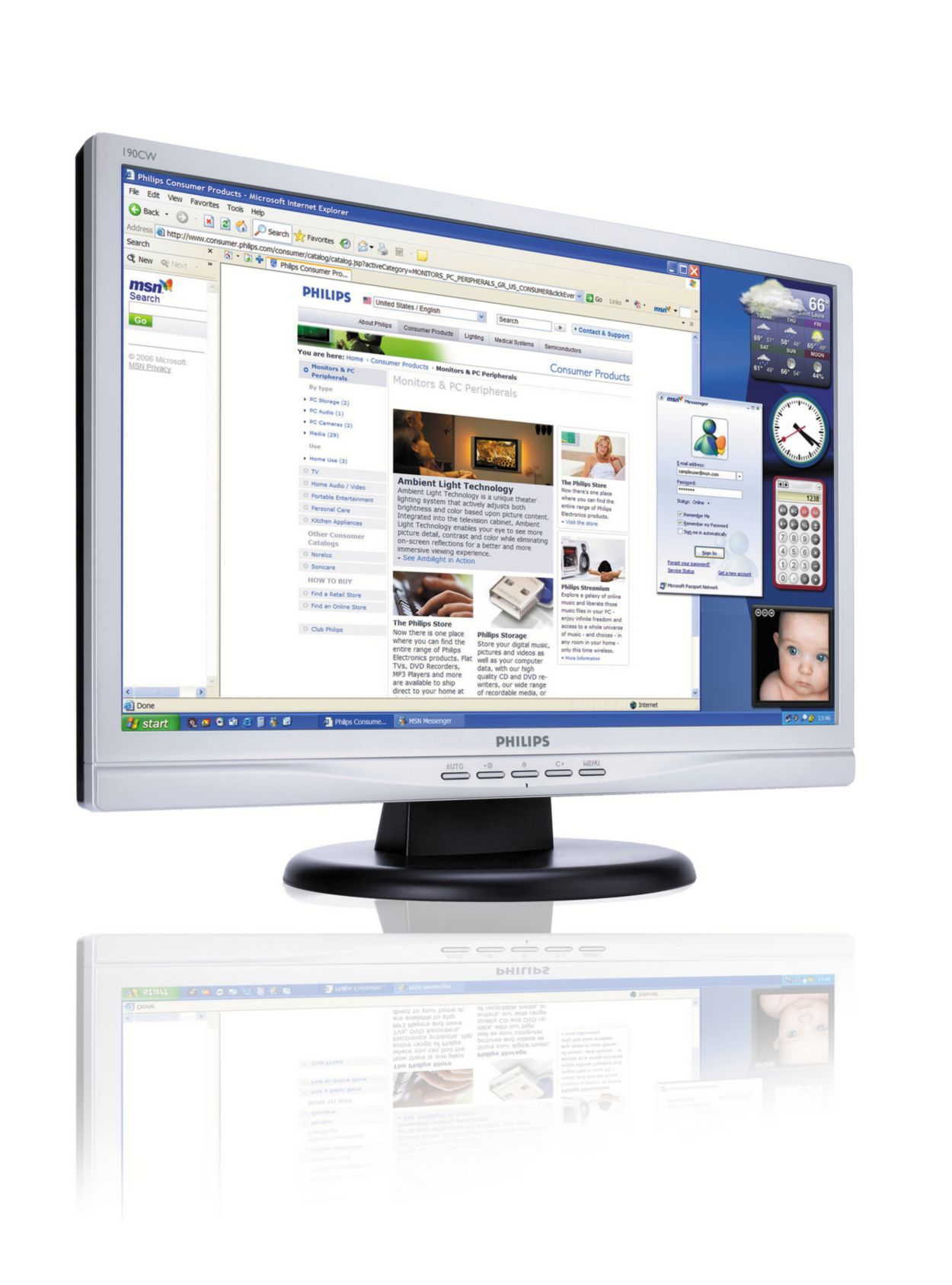 Monitor LCD panorámico 190CW7CS/96 | Philips
