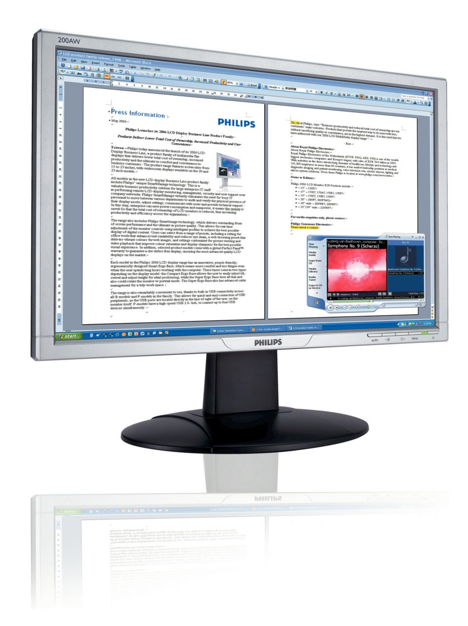 Moniteur LCD 16/9 200AW8FS/00 | Philips