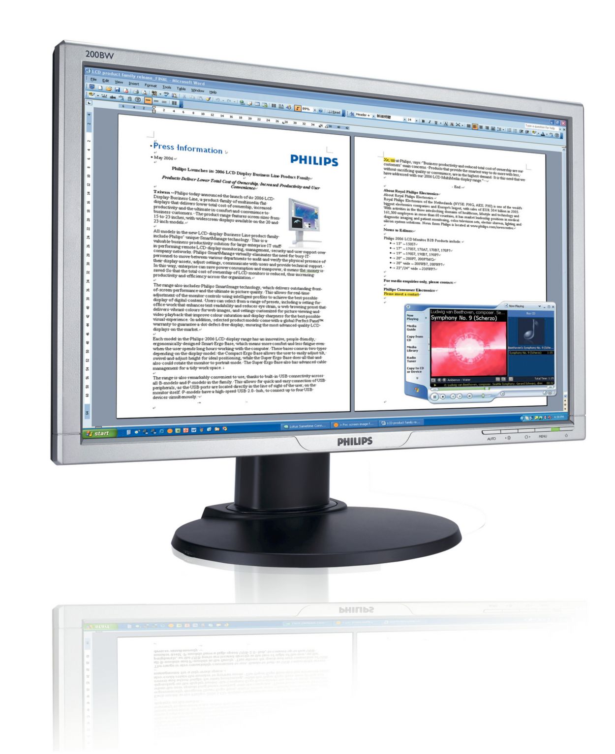 Moniteur LCD écran large 200BW8ES/00 | Philips