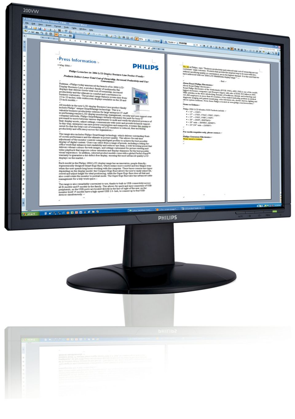 Monitor LCD panorámico 200VW8FB/00 | Philips