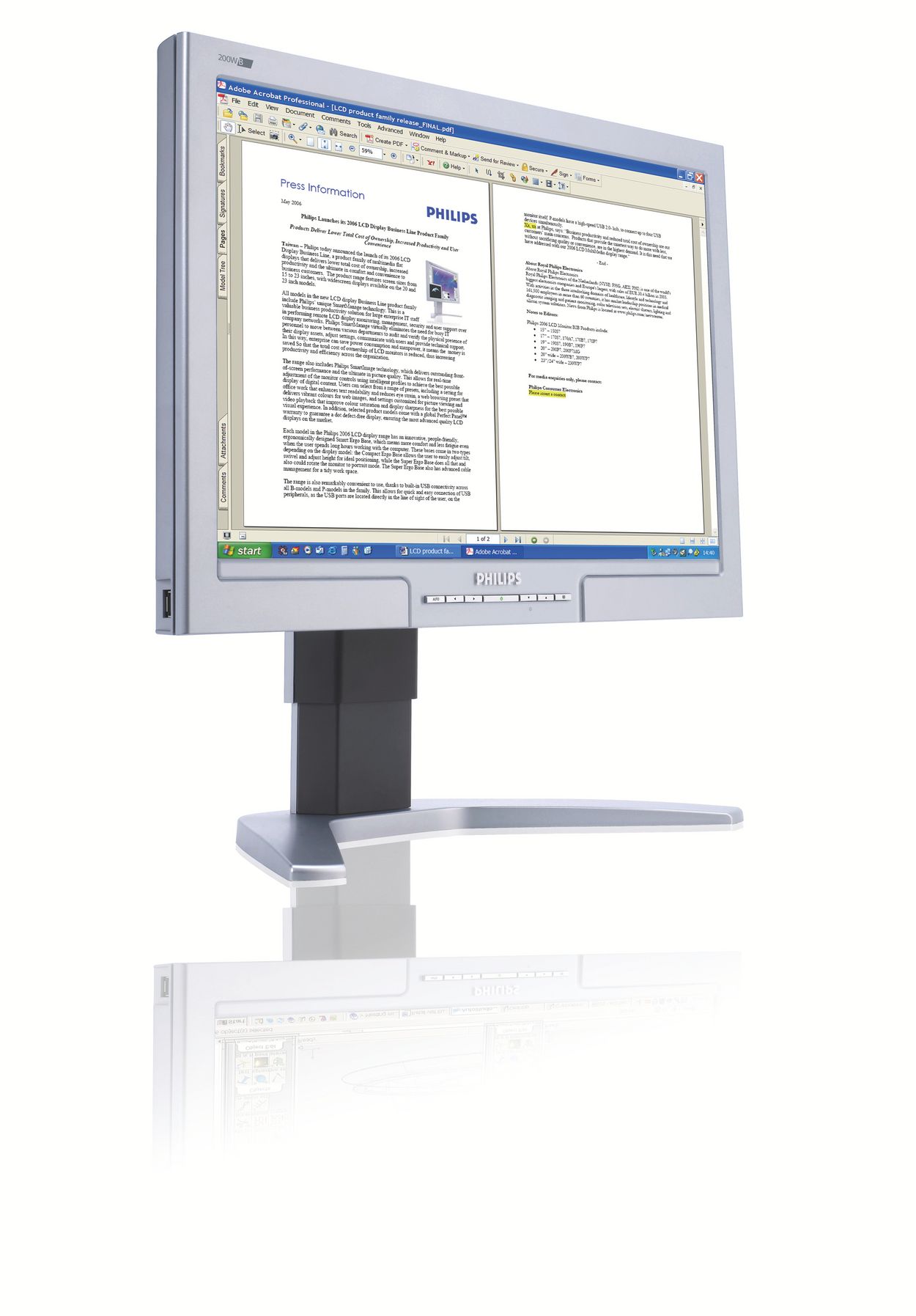 LCD widescreen monitor 200WB7ES/75 | Philips