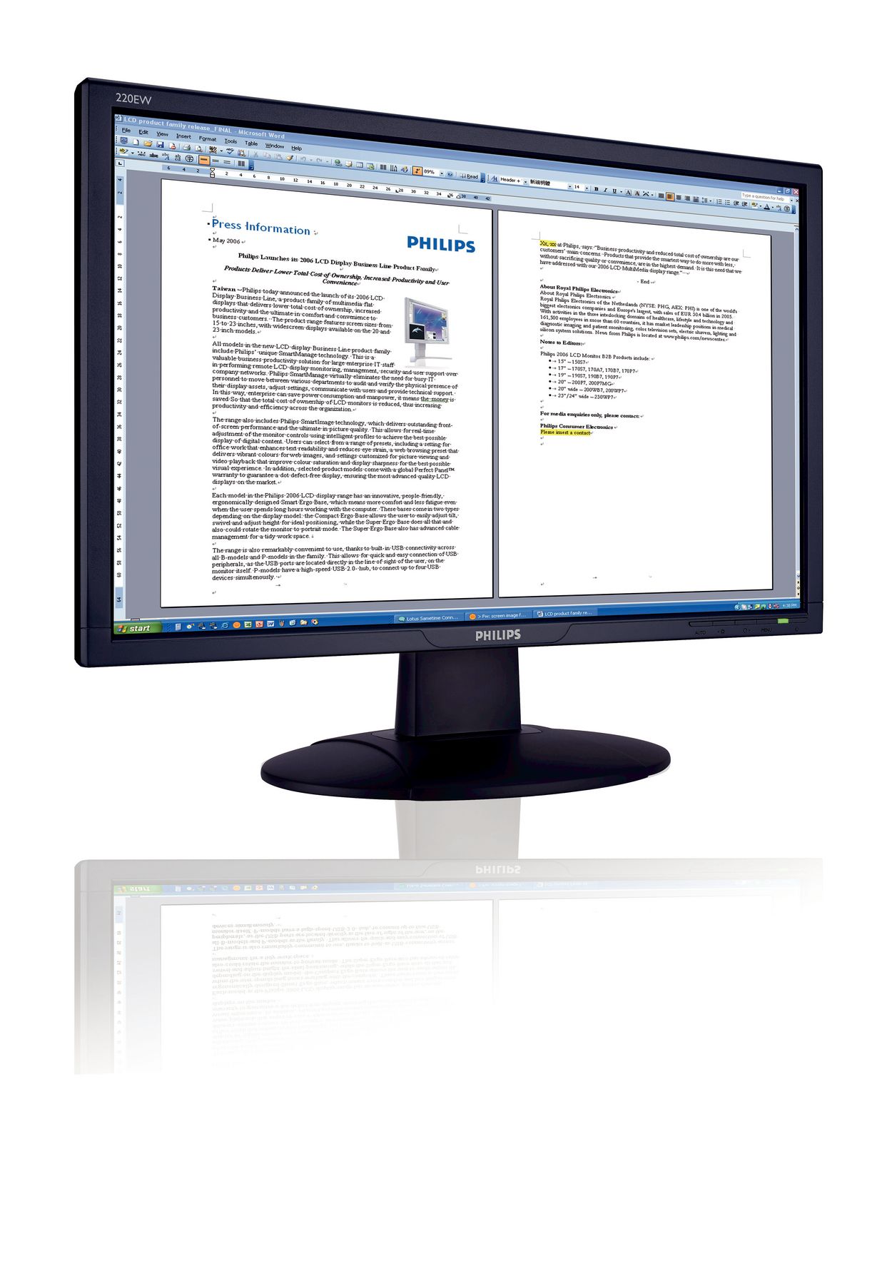 Moniteur LCD écran large 220EW8FB/00 | Philips