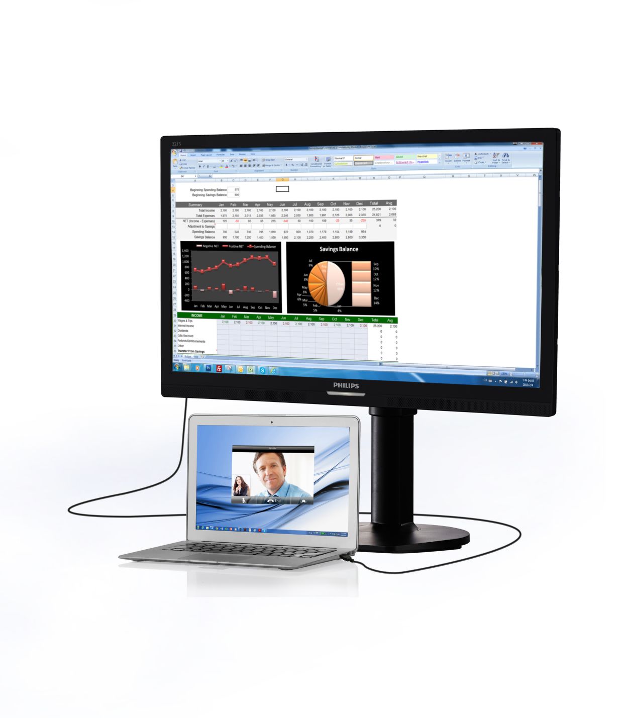 Moniteur LCD avec connecteur USB 221S6QUMB/00 | Philips