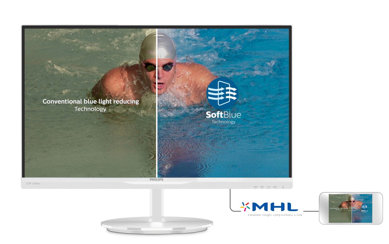 LCD 顯示器設有 SoftBlue 技術 224E5EDAW/69 | Philips