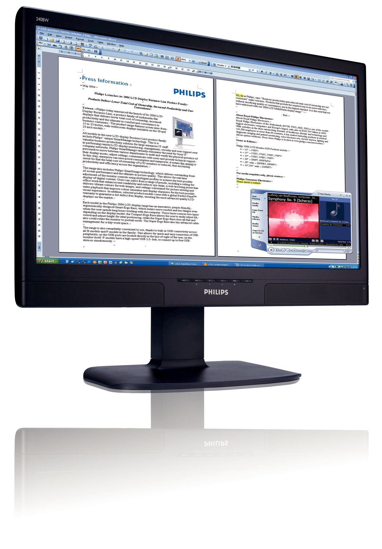 LCD-breedbeeldmonitor 240BW8EB/00 | Philips