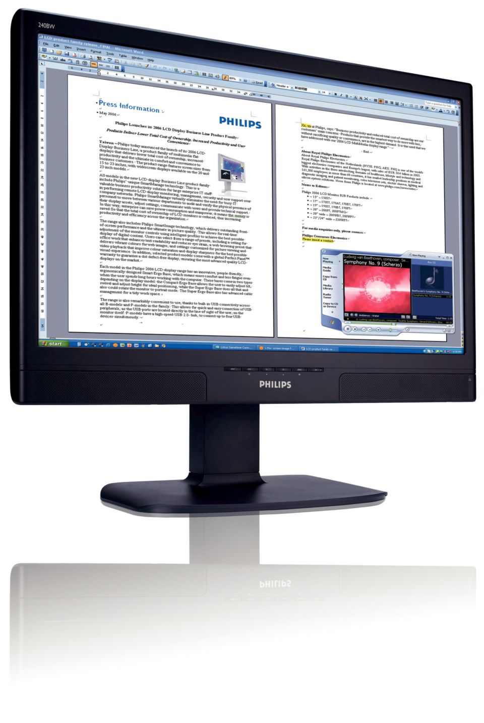 LCD-breedbeeldmonitor 240BW8EB/00 | Philips