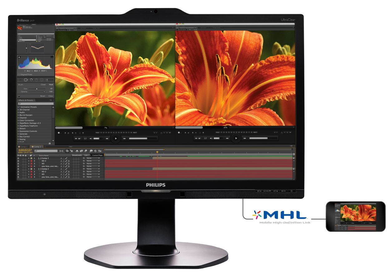Moniteur LCD Ultra HD 4K 241P6VPJKEB/00 | Philips