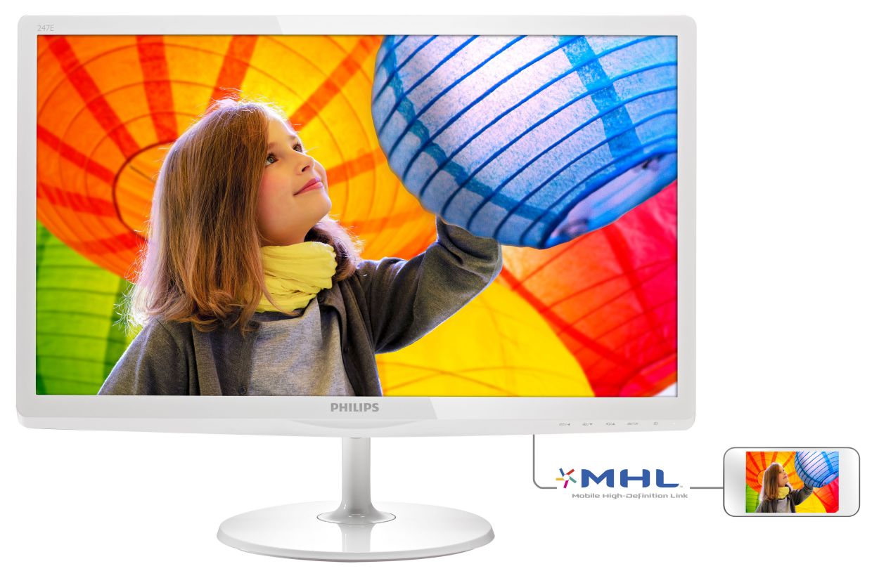 Monitor LCD com luz de fundo LED 247E6QDAW/57 | Philips