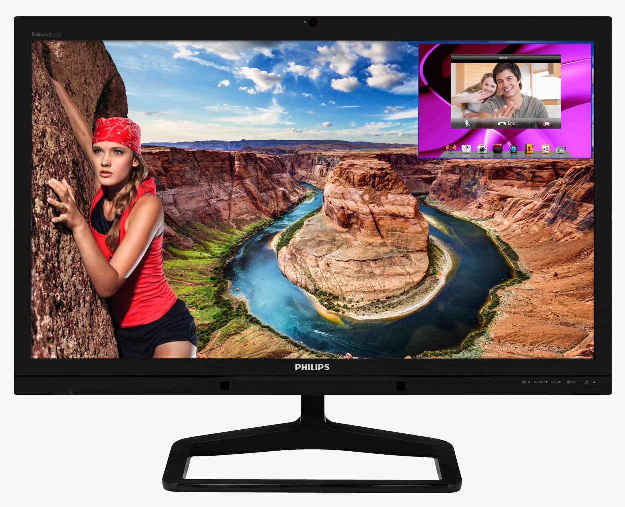 LCD monitor with Webcam, MultiView 272C4QPJKAB/00 | Philips