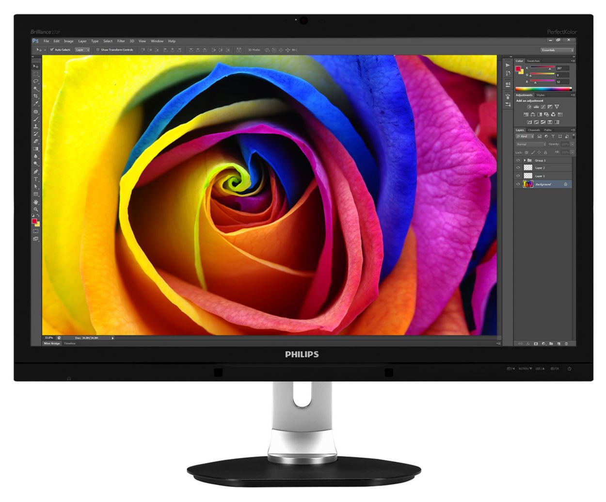 LCD monitor with PerfectKolor Technology 272P4APJKEB/27 | Philips