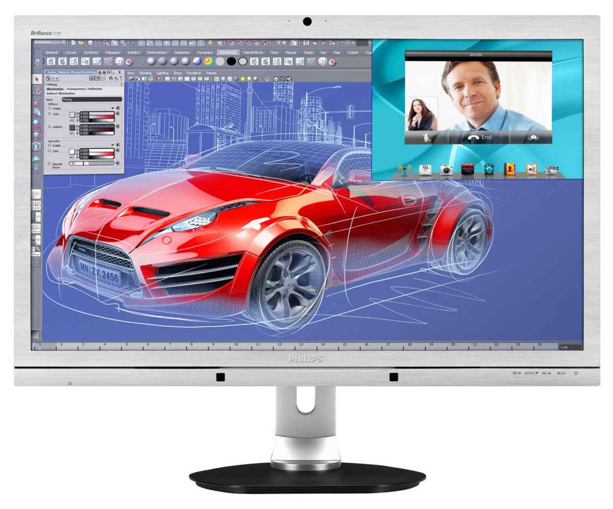 LCD monitor with Webcam, MultiView 272P4QPJKES/00 | Philips