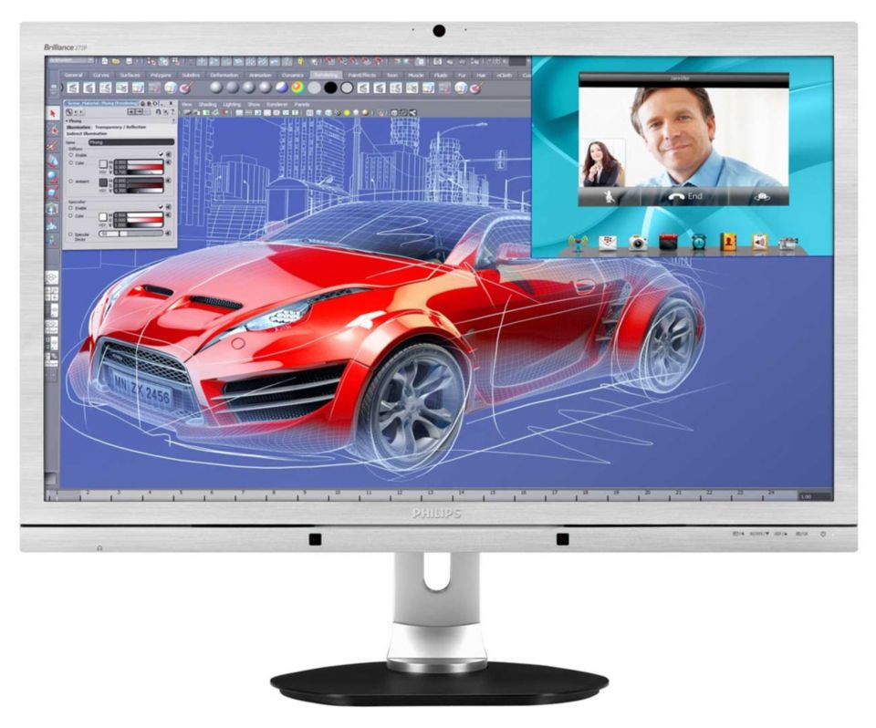 LCD monitor with Webcam, MultiView 272P4QPJKES/69 | Philips