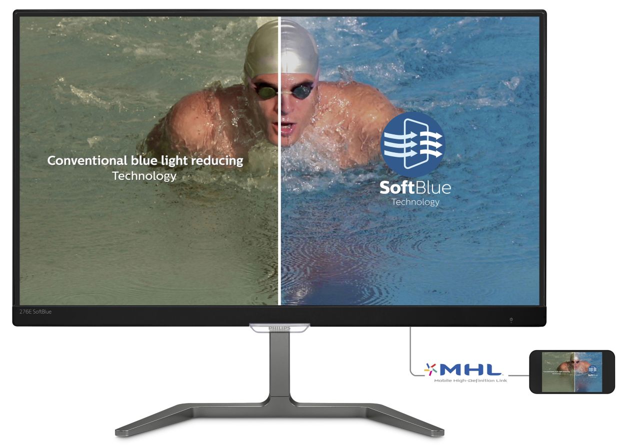 液晶顯示器採用 SoftBlue 科技 276E7EDAB/96 | Philips