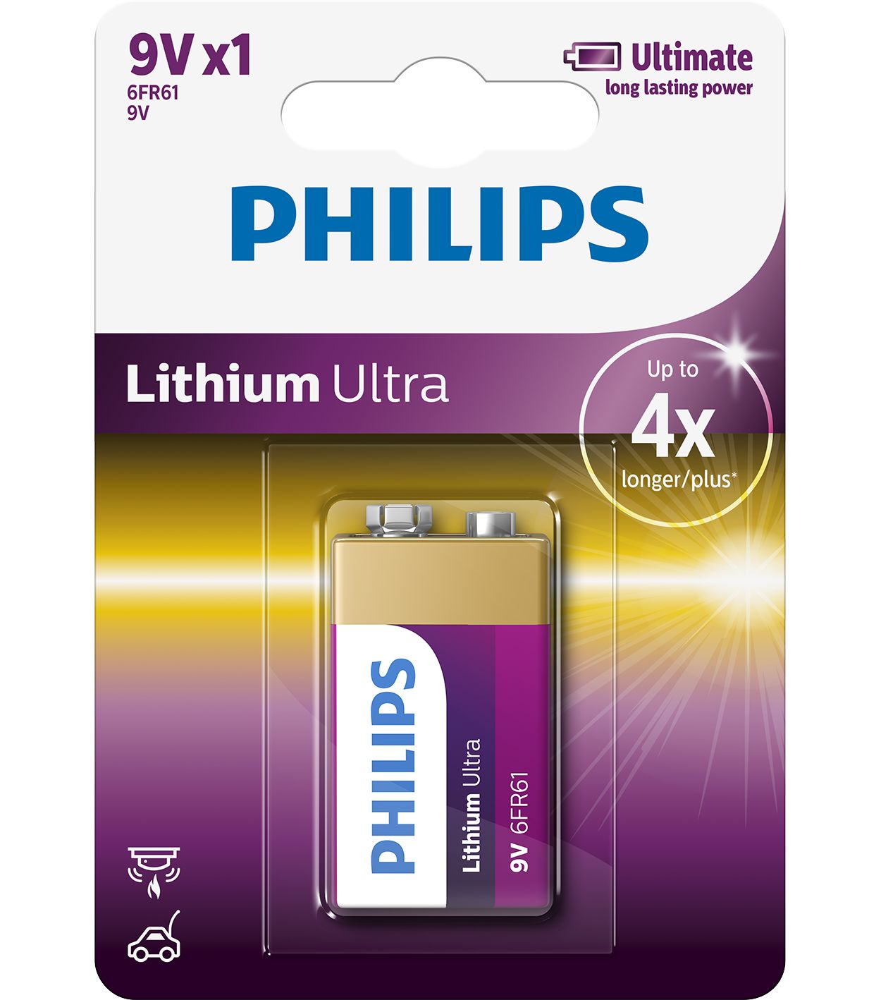 Lithium Ultra Pilha 6FR61LB1A/10 | Philips