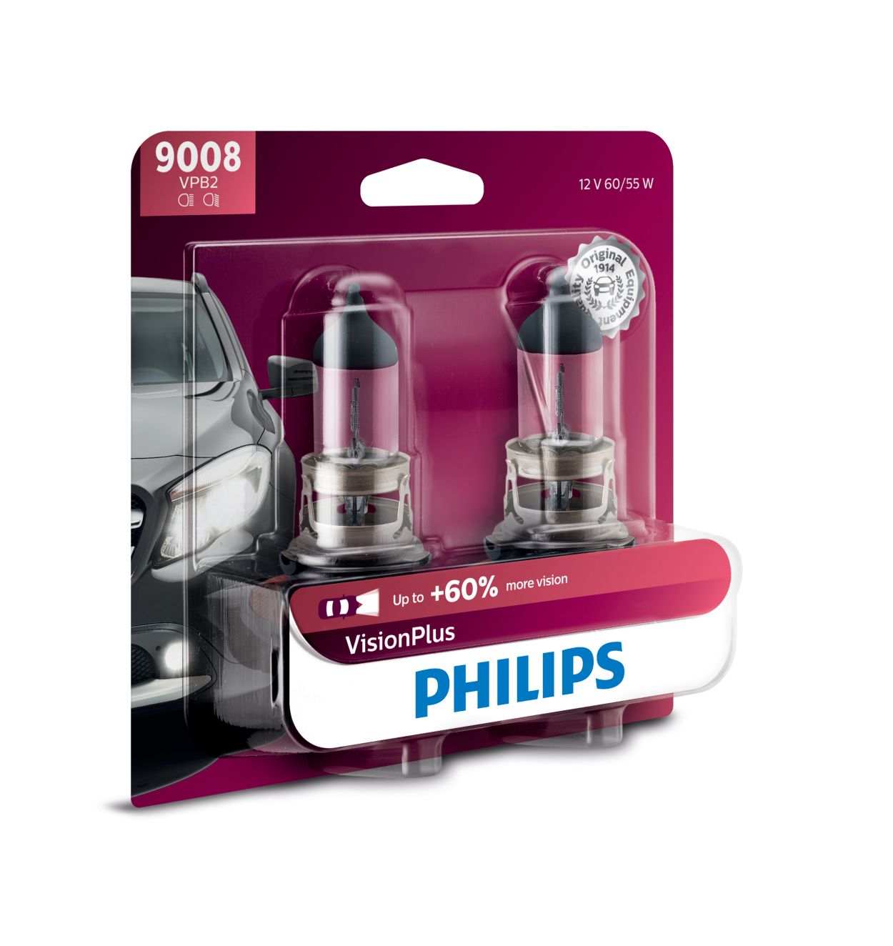 VisionPlus upgrade headlight bulb 9008VPB2 | Philips