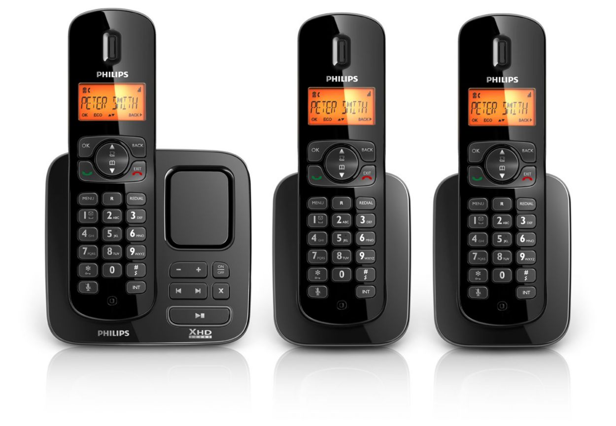 Perfect sound Cordless phone with answering machine CD1753B/38 | Philips