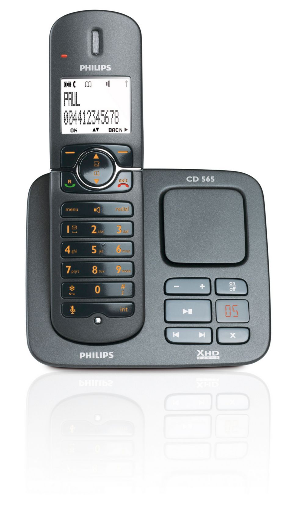 Perfect sound Cordless phone with answering machine CD5651B/05 | Philips
