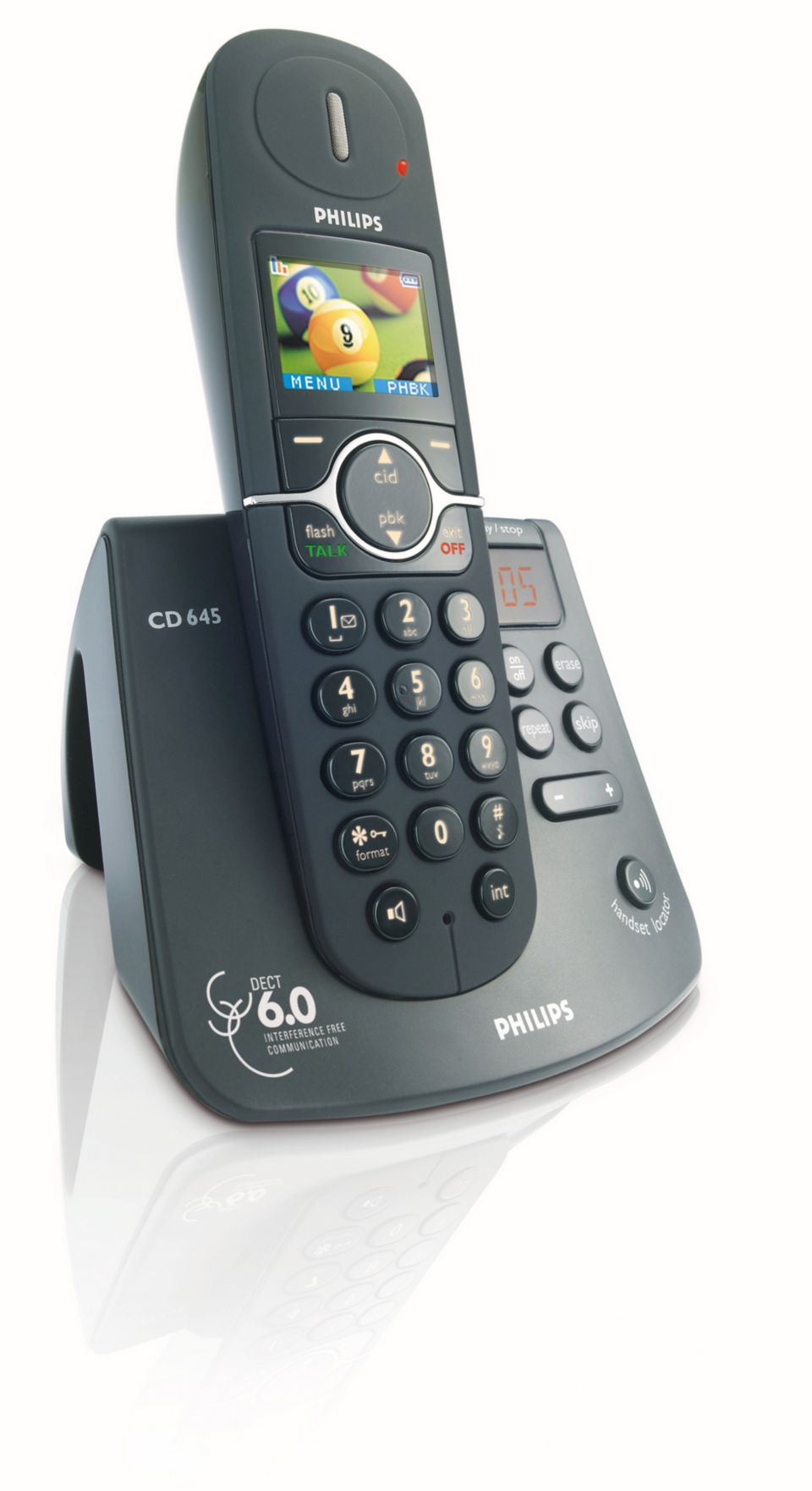Cordless phone answer machine CD6451B/37 | Philips