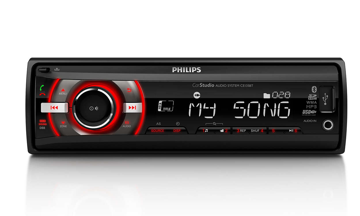 Sistema de audio para automóviles CE135BT/55 | Philips Sistema de audio para automóviles CE135BT/55 | Philips