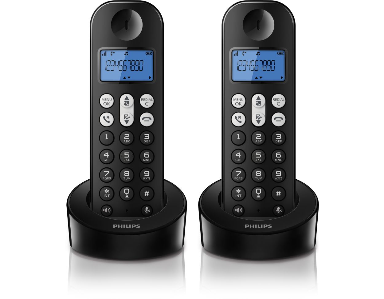 Téléphone sans fil D1212B/FR | Philips