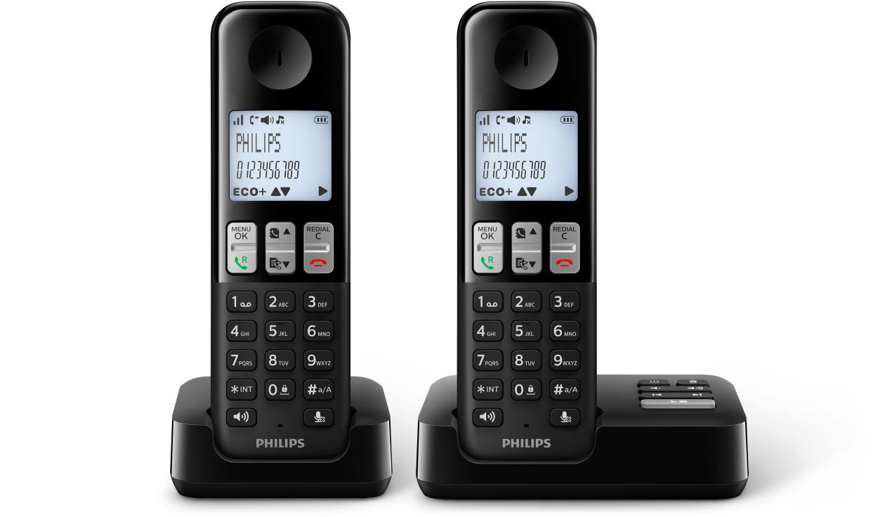 Cordless phone with answering machine D2552B/05 | Philips