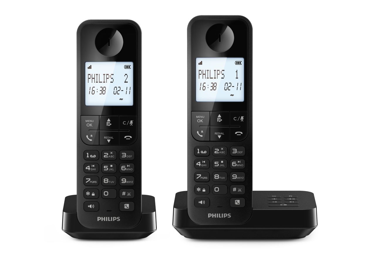 Cordless phone with answering machine D2752B/90 | Philips