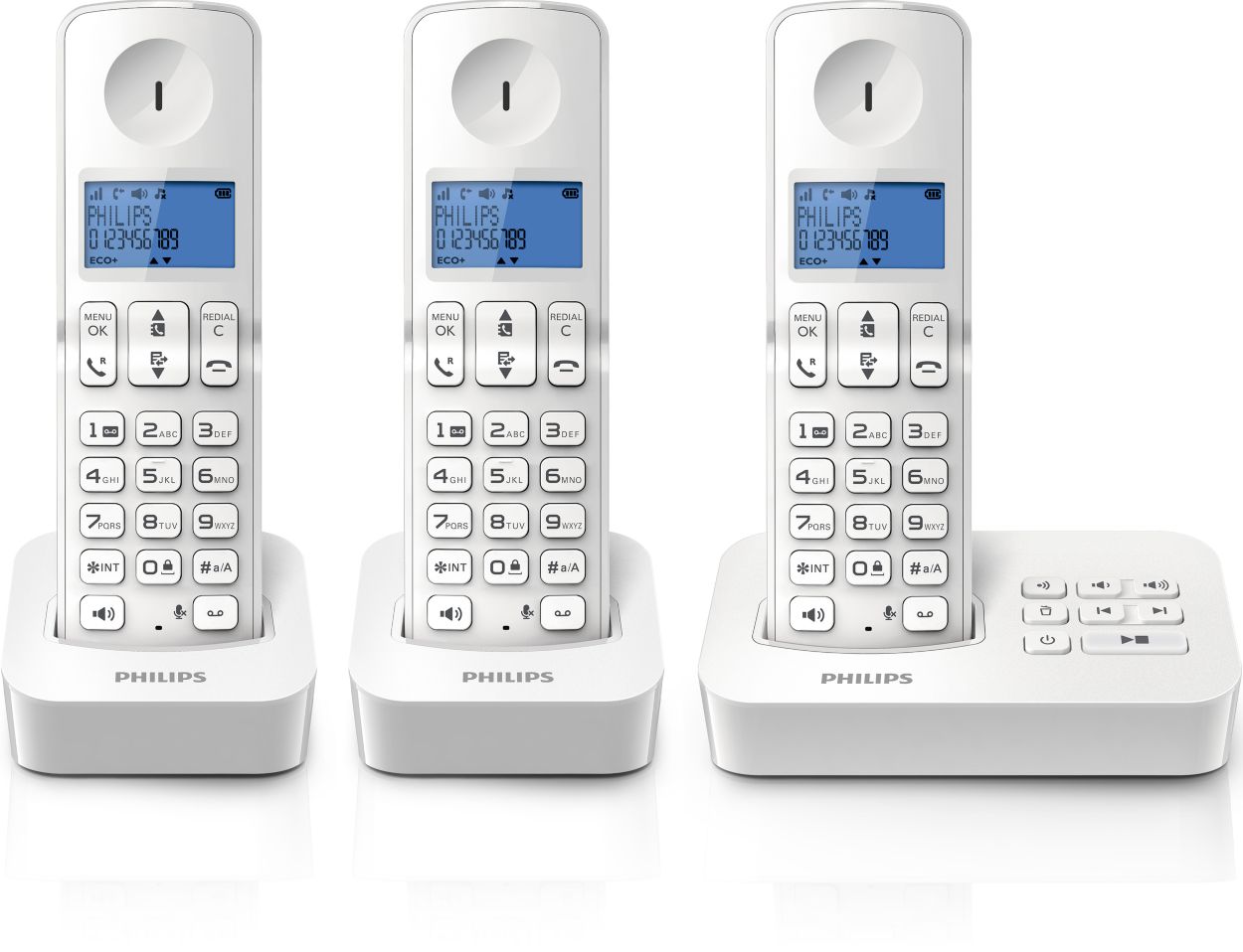Draadloze telefoon met antwoordapparaat D3153W/22 | Philips