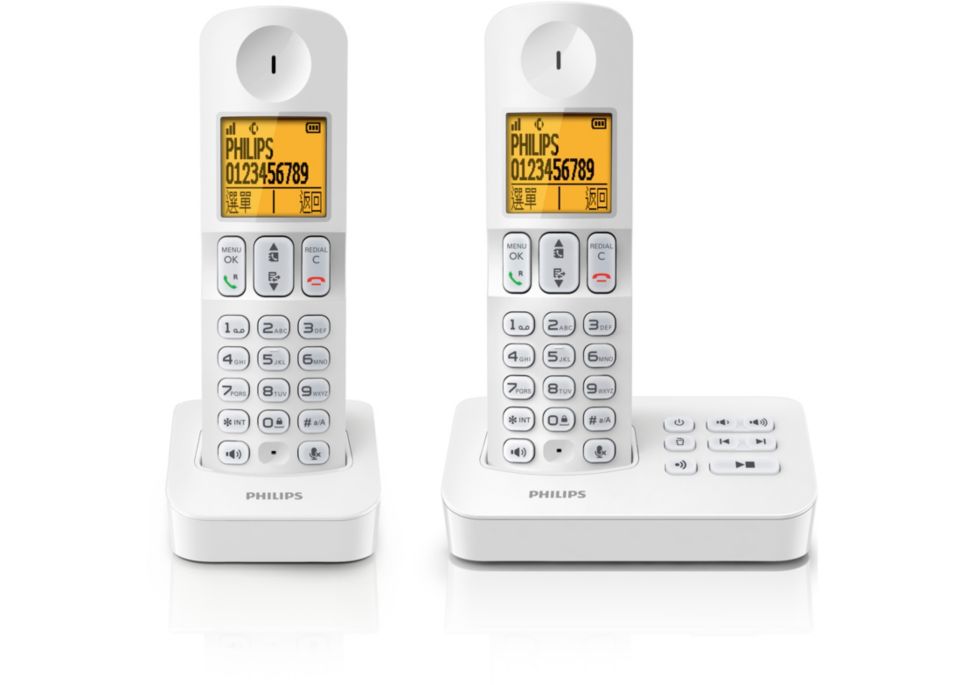 Cordless phone with answering machine D4052W/90 | Philips