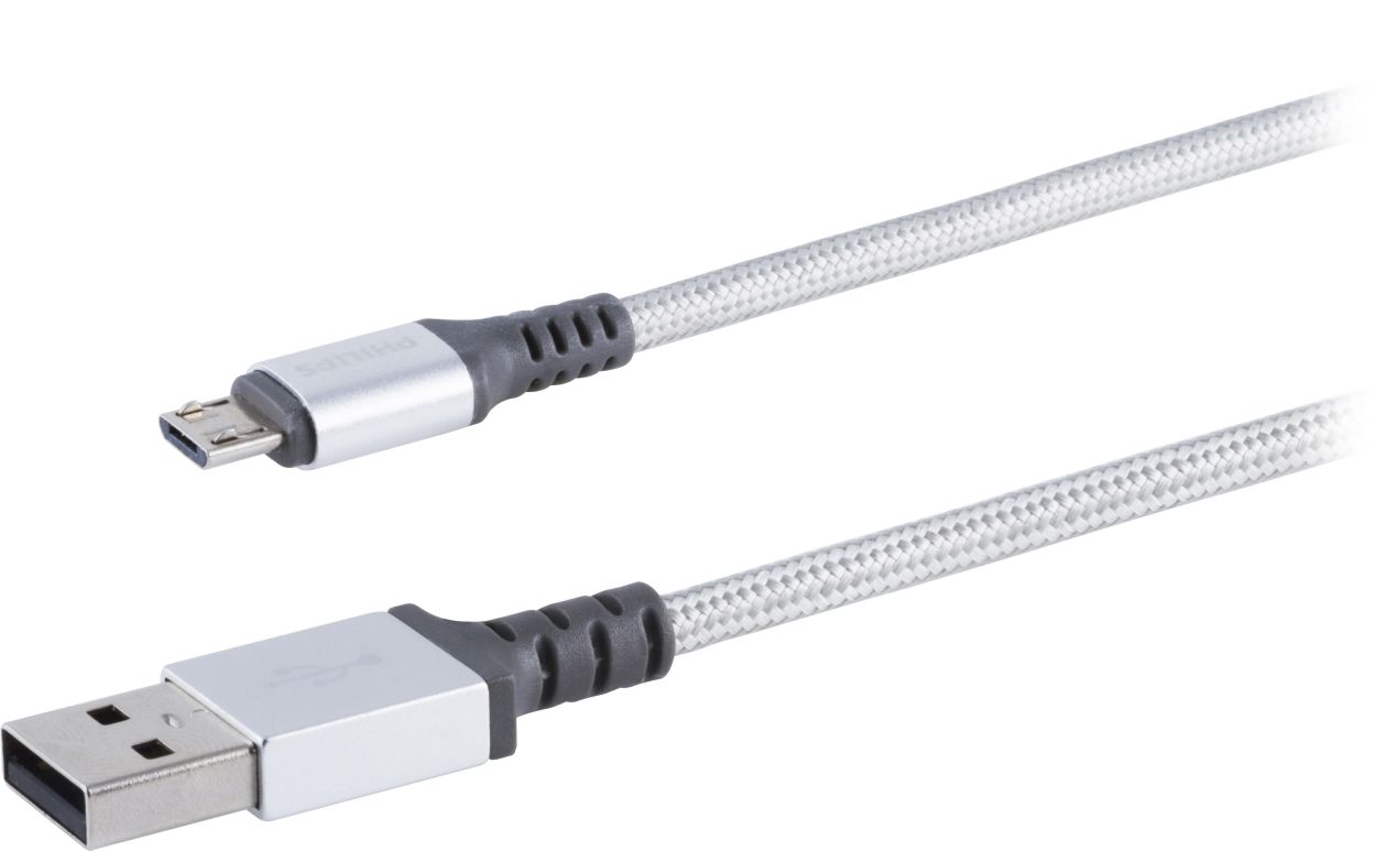 USB to Micro Cable, 6Ft Premium Aluminum DLC4206U/37 | Philips