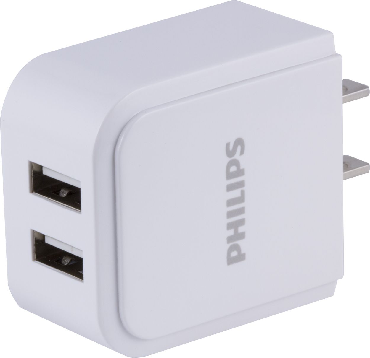 AC USB-oplader, 2,4 A, twee poorten, wit DLP2407/37 | Philips