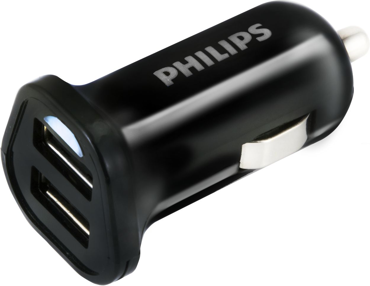 DC USB Charger, 2.4A Two Port Black DLP2457/37 | Philips
