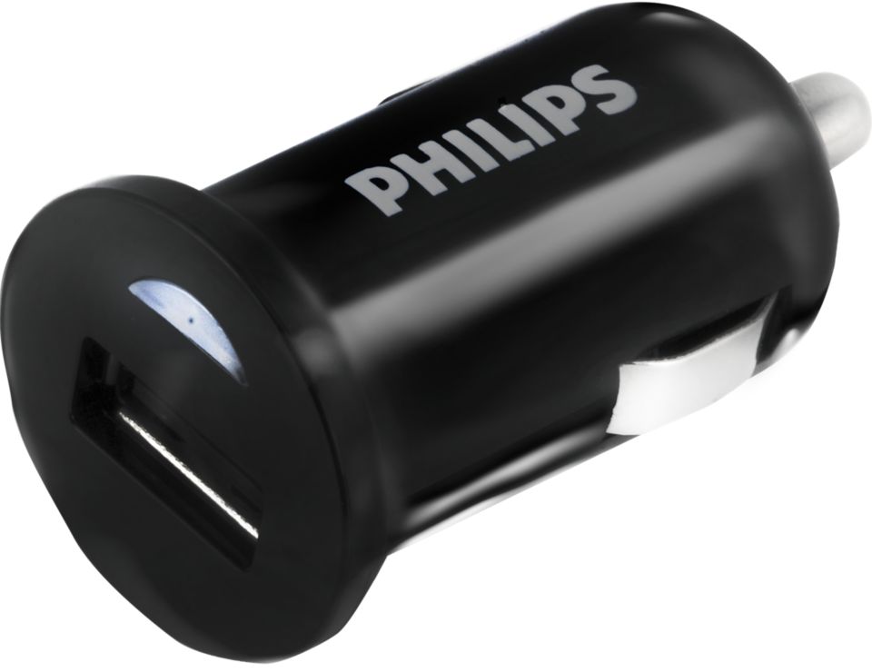 DC USB Charger, 1.0A One Port Black DLP2459/37 | Philips