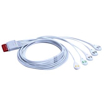 Philips - 5 lead Shielded Chest Snap (IEC) Lead Set