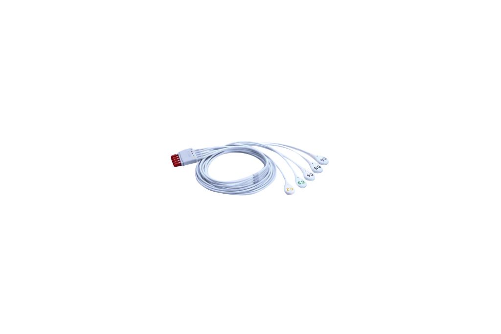 Philips - 5 lead Shielded Chest Snap (IEC) Lead Set