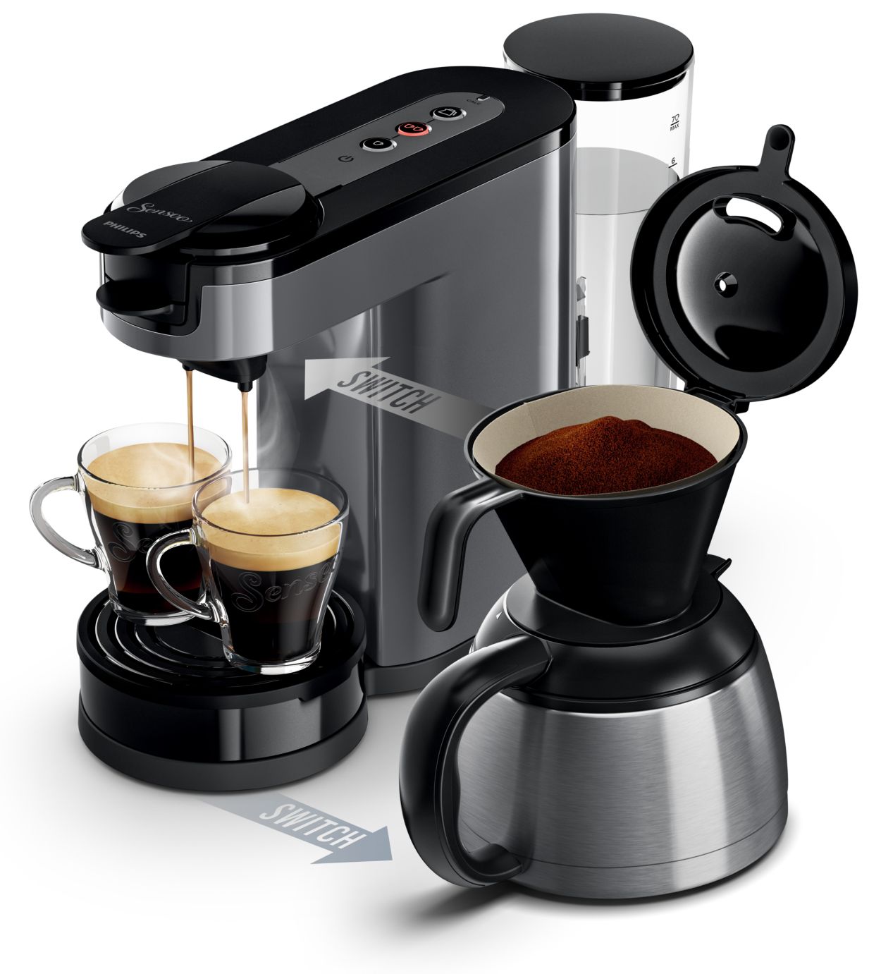 Switch Machine à café à dosettes et filtre HD7892/21 | SENSEO®