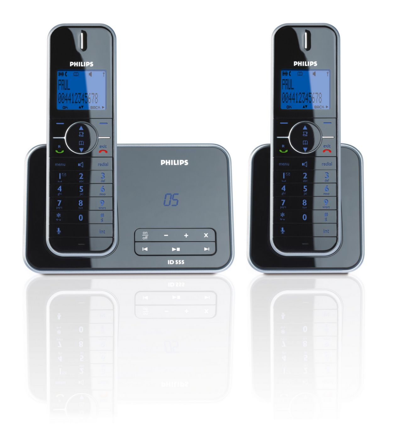 Design collection Schnurloses Telefon mit Anrufbeantworter ID5552B/38 ...