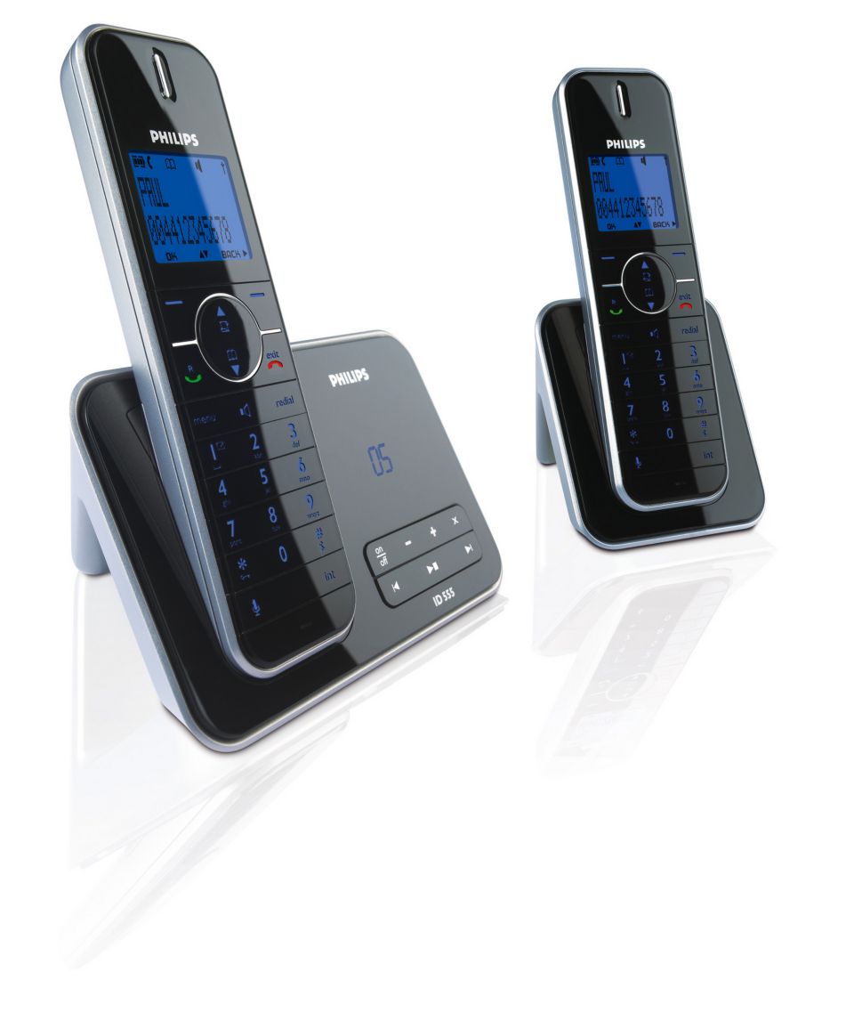 Design collection Schnurloses Telefon mit Anrufbeantworter ID5552B/AT ...