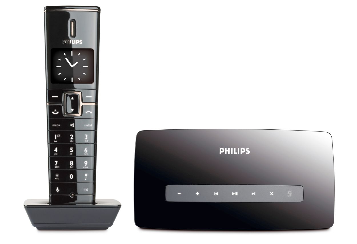 Design collection Téléphone fixe sans fil avec répondeur ID9651B/22 ...