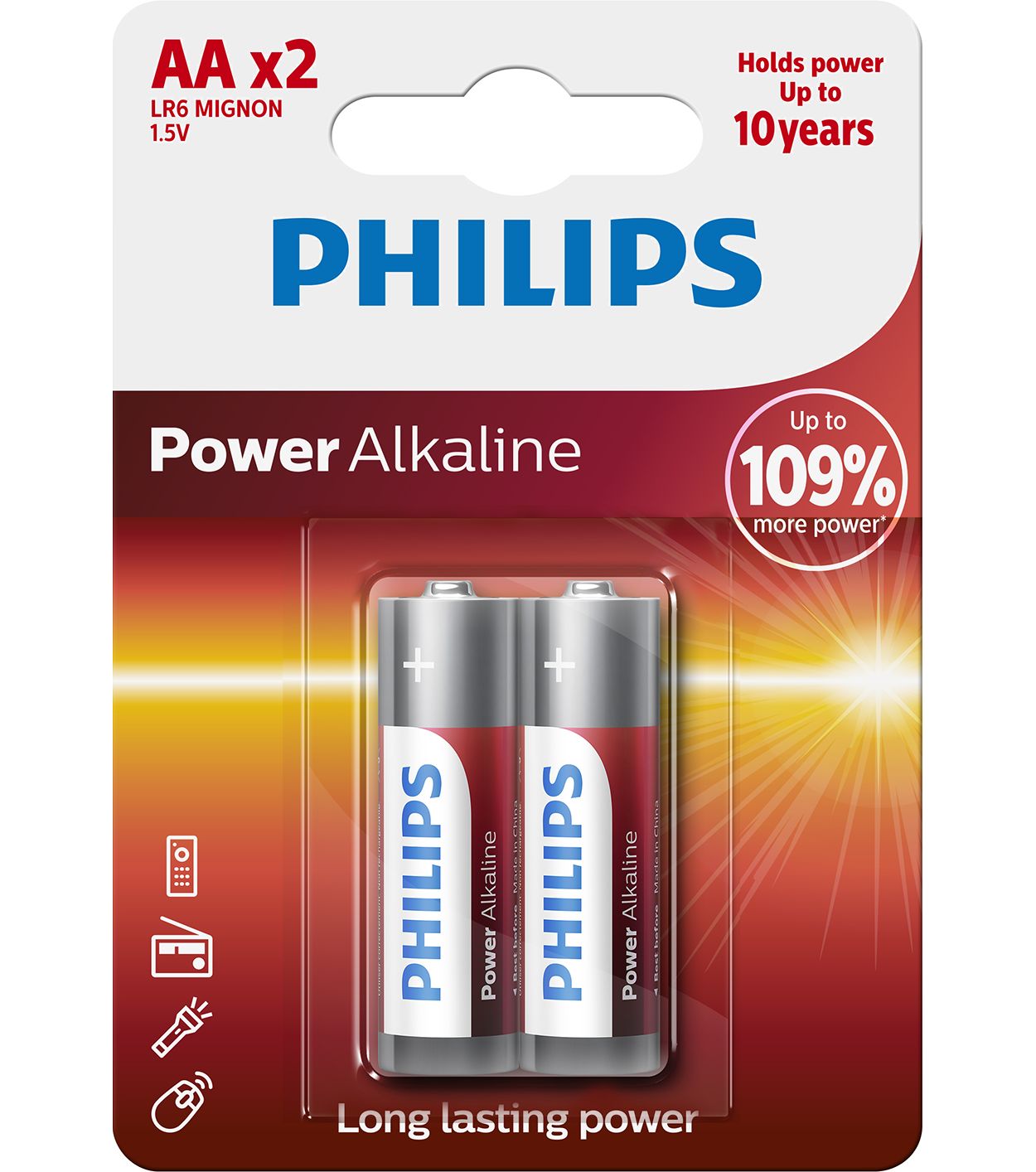 Power Alkaline Battery LR6P2B/94 | Philips