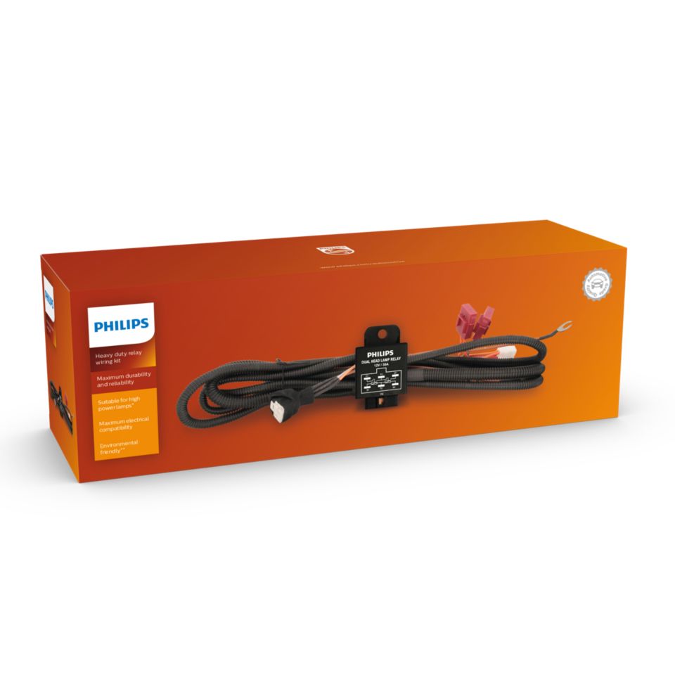 H4 Relay Wiring kit For max brightness on the road LUM12003XM/20 | Philips