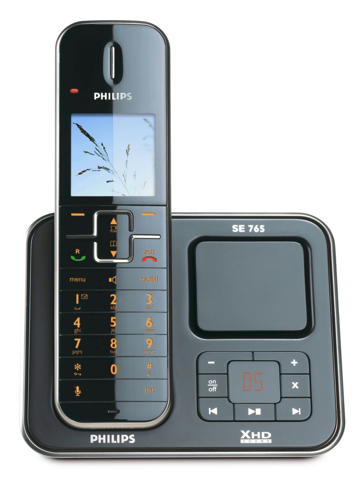 Perfect sound Téléphone fixe sans fil avec répondeur SE7651B/38 | Philips