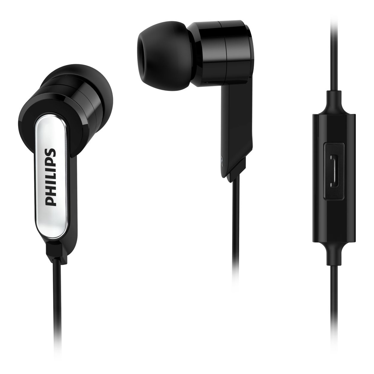 Fones de ouvido intra-auriculares com microfone SHE1405BK/10 | Philips