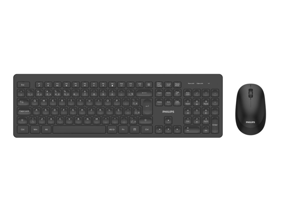Combinação de teclado e mouse wireless SPT6308B/78 | Philips