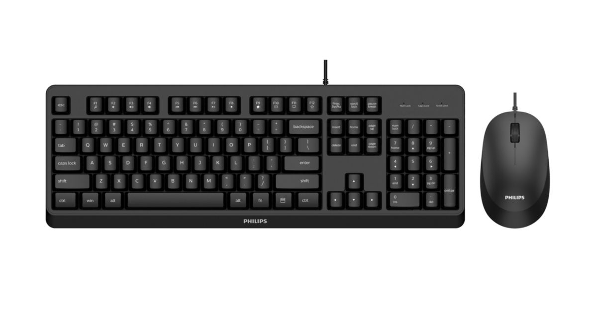 2000 series Wired keyboard-mouse combo SPT6207BL/01 | Philips