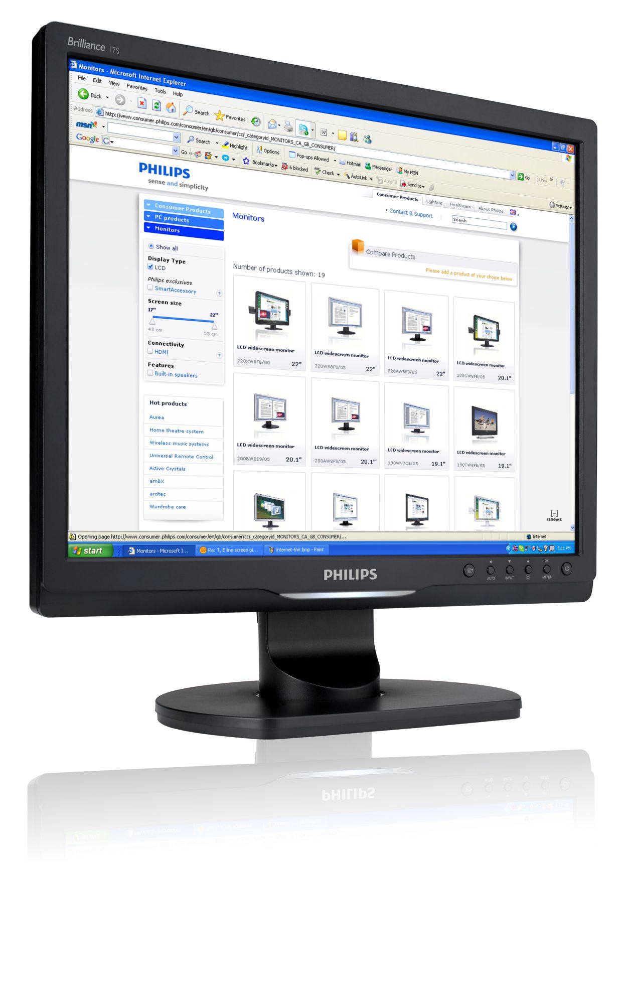 Brilliance 17S1SB Monitor LCD dengan SmartImage 17S1SB/97 | Philips