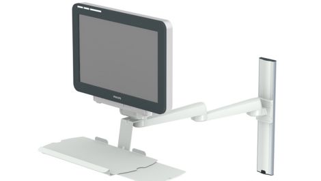 Double pivot arm (325mm+325mm) wall mounting option with keyboard ...