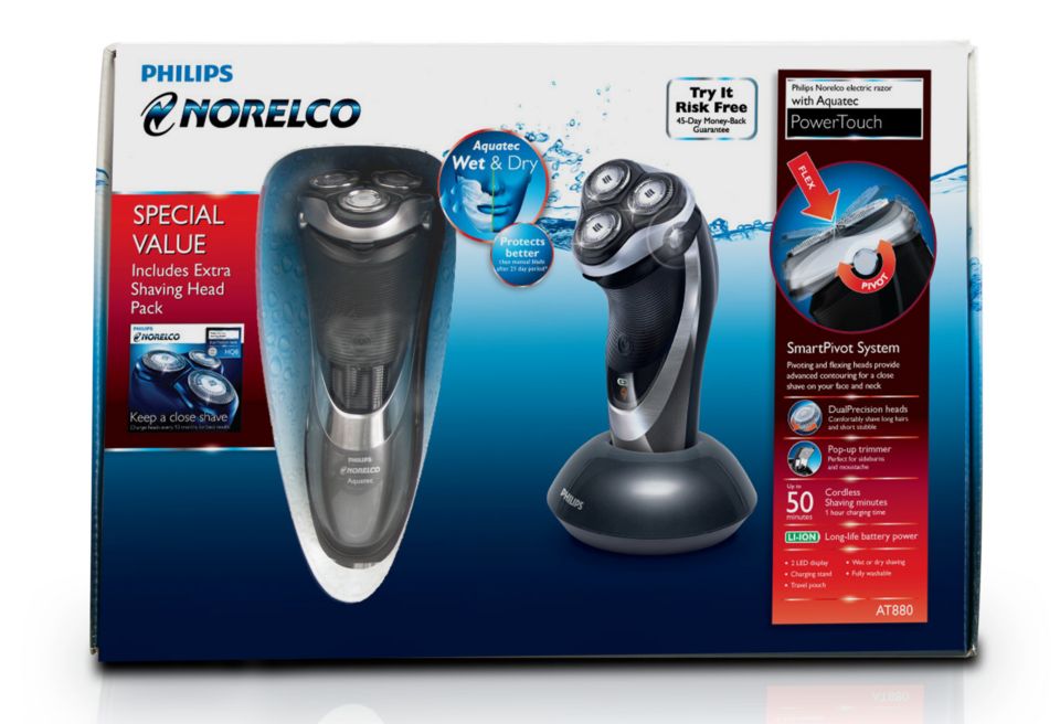 wet and dry electric razor AT880 44 Norelco
